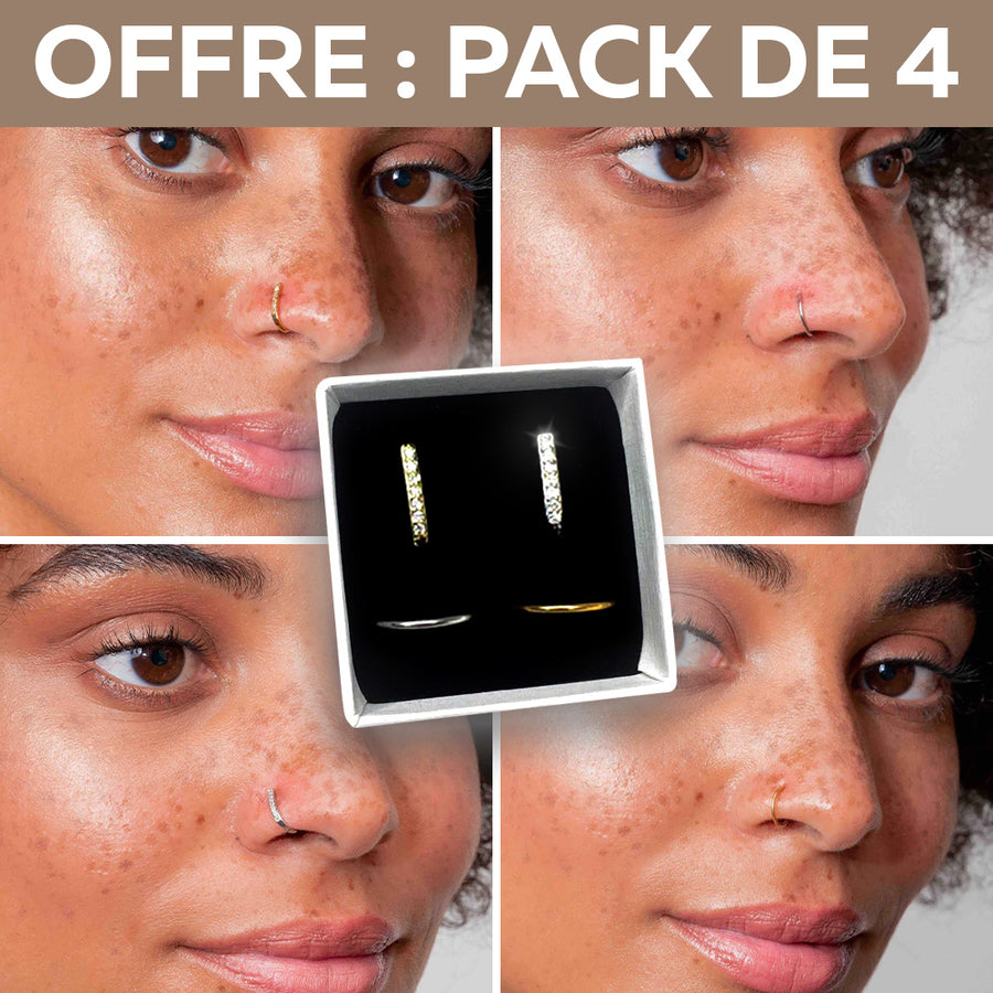 Fake nose piercing price - with rhinestones, ring